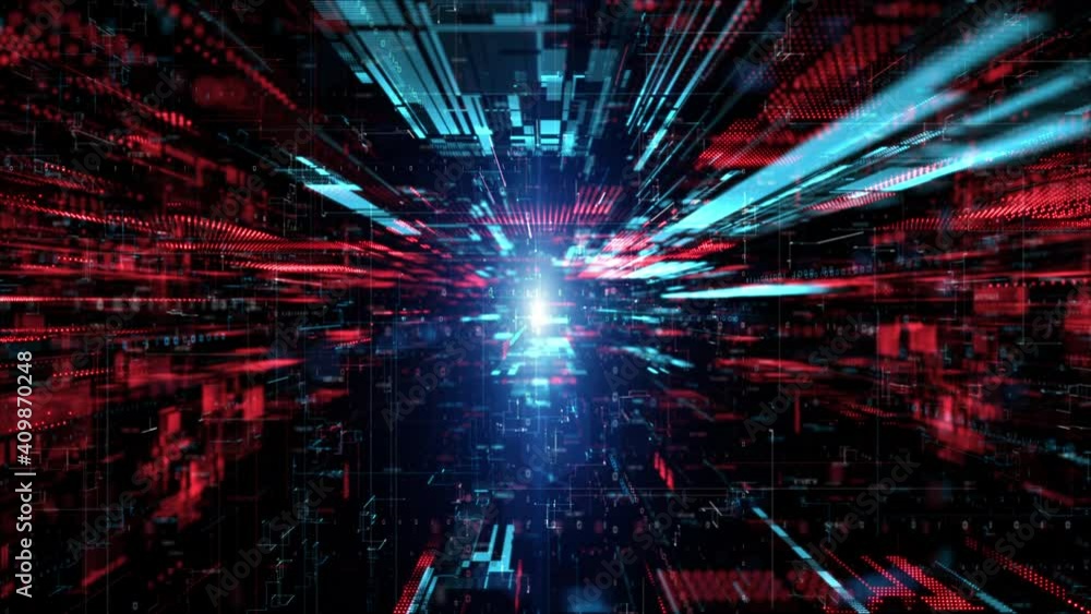 Digital cyberspace and data network connections. Transfer digital data ...