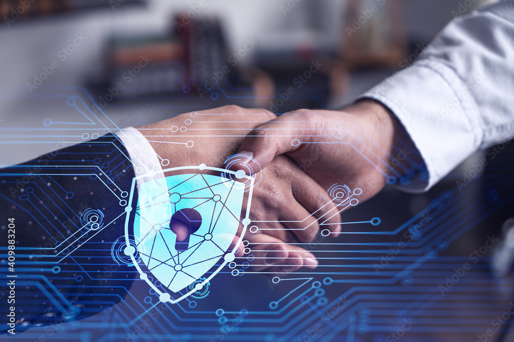 Handshake of two businesspeople who are negotiated the project to ...