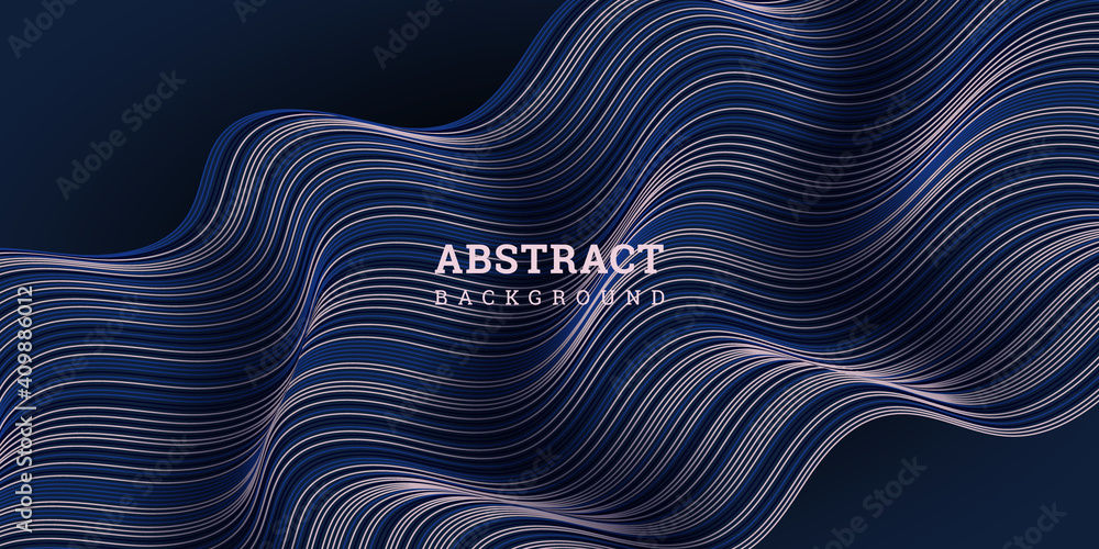 Wavy striped background 3D. Vector illustration warped stripes. Festive ...