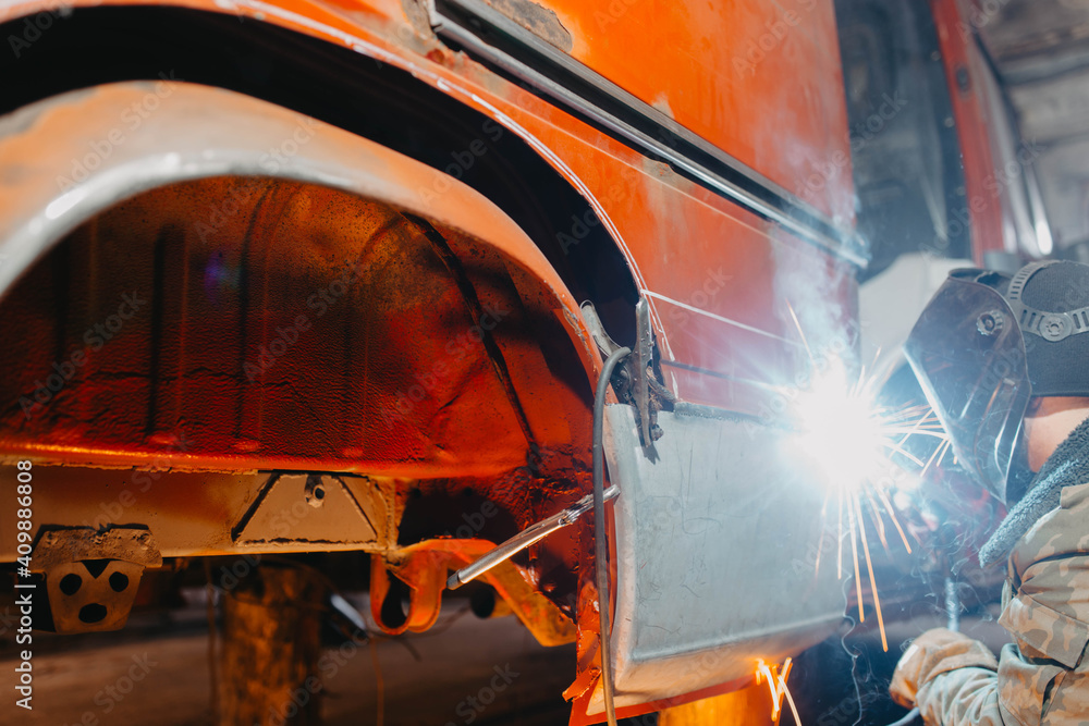 car body repair, truck welding. Stock Photo | Adobe Stock
