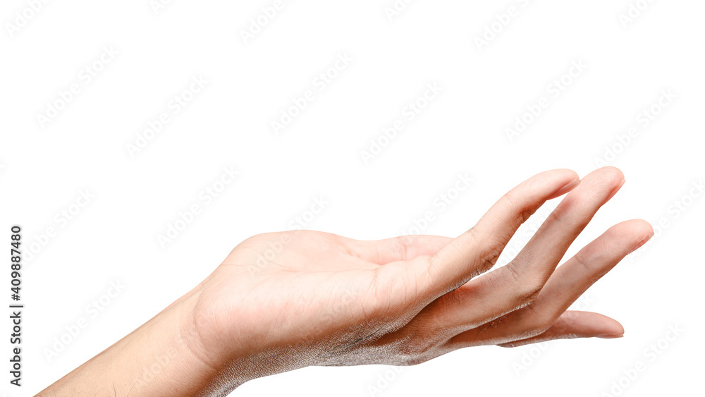 Male caucasian hand reach and ready to help or receive. Gesture ...
