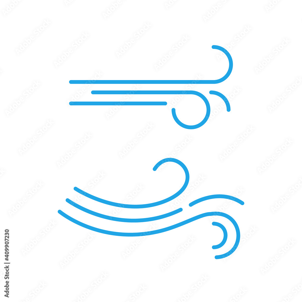 Wind line icon breeze air logo. Wind fart blow vector icon symbol ...