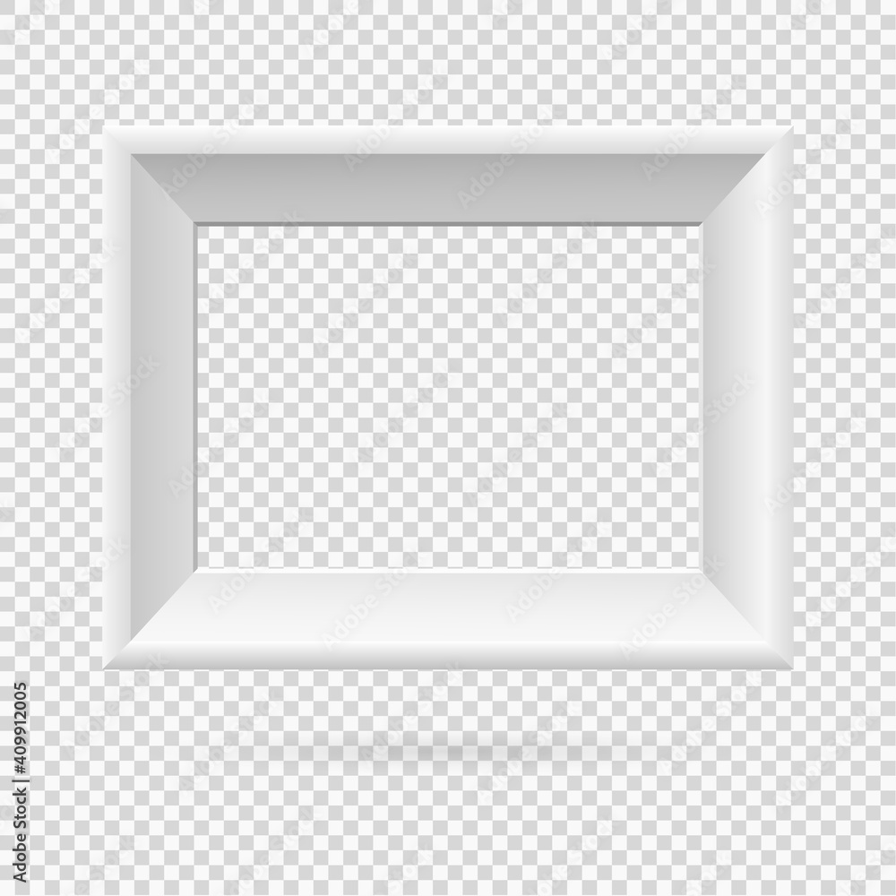 Presentation rectangular picture frame design element with shadow on ...