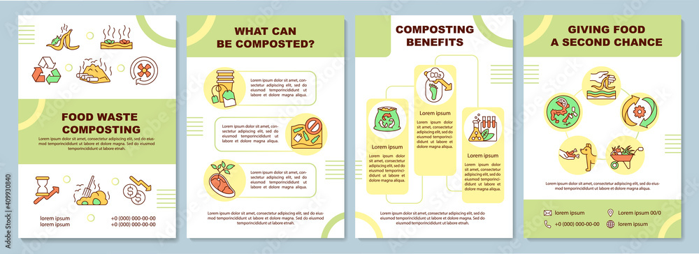 Food waste composting brochure template. What can be composted. Flyer ...