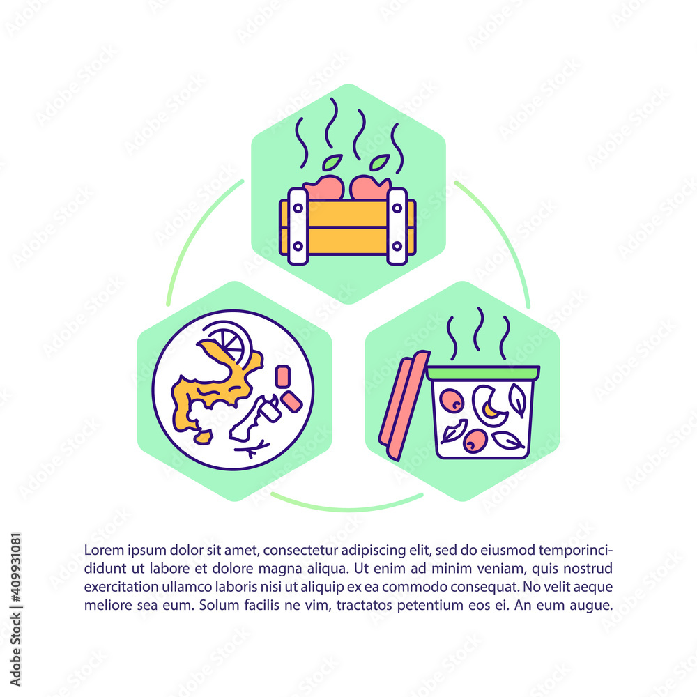 Food Waste Concept Icon With Text Spoiled Food At Home After Big