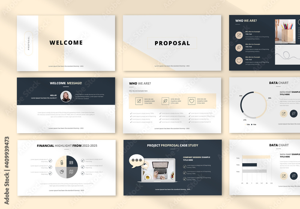 Business Proposal Presentation Layout Stock Template | Adobe Stock