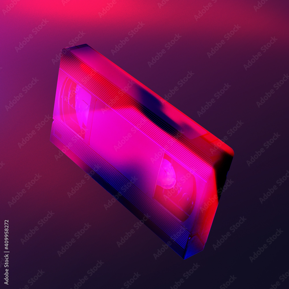 1980s retro design vhs tape with blurry and creative abstract ...