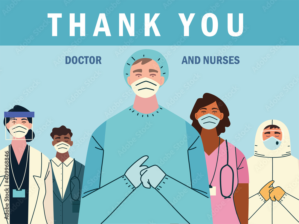 thank you, doctors and nurse health care workers fight against covid-19 ...