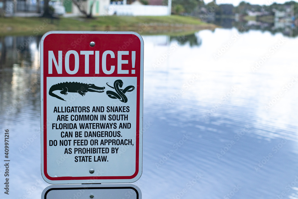 Alligator and Snake Warning Sign Stock Photo | Adobe Stock