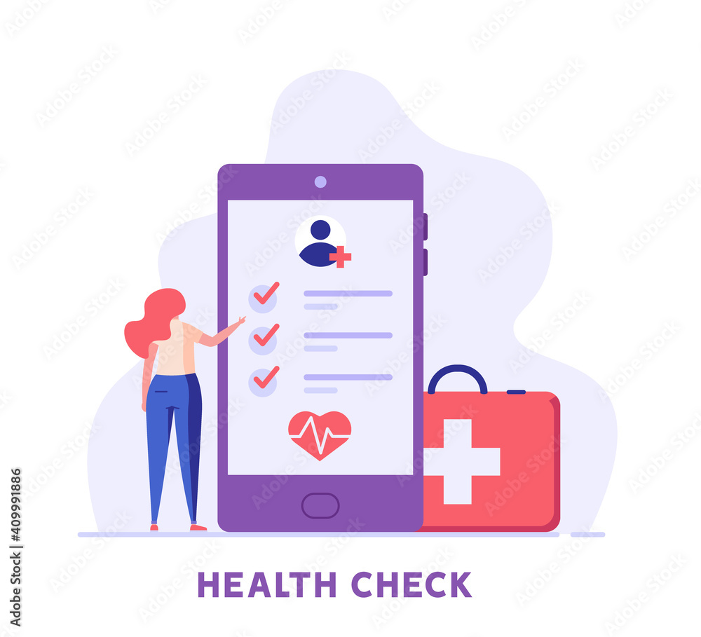 Health Check Up Concept Web Banner. Medical Doctor Examining or ...