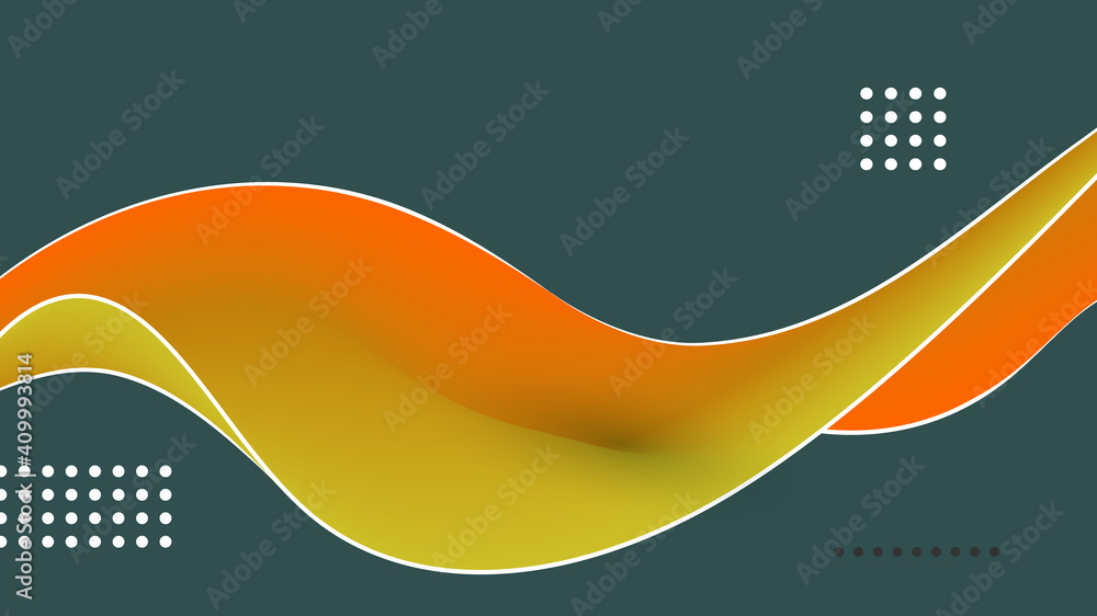 Abstract orange wave vector. Curve flow orange motion illustration ...