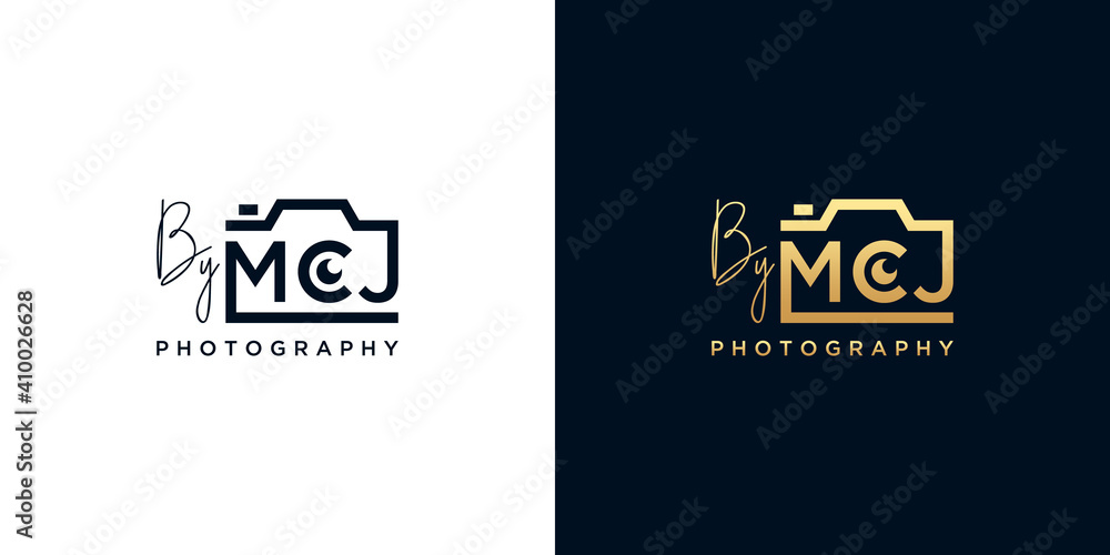Photography logo with letter mcj design Stock Vector | Adobe Stock