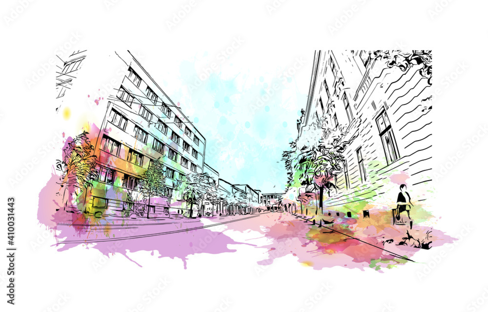 Building view with landmark of Cluj Napoca is the city in Romania ...