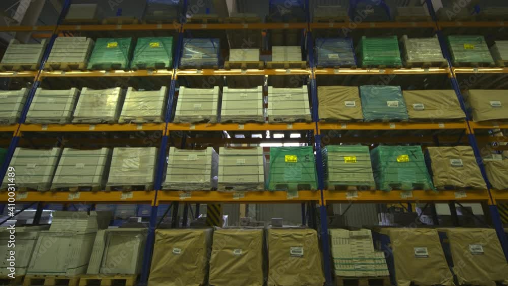 Warehouse storage of commercial shipping company. Logistics office ...
