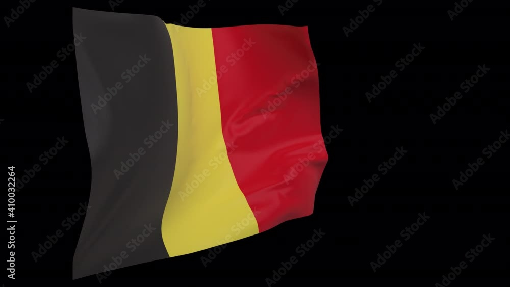 Belgium waving flag seamless loop animation. 4k Alpha Channel ...