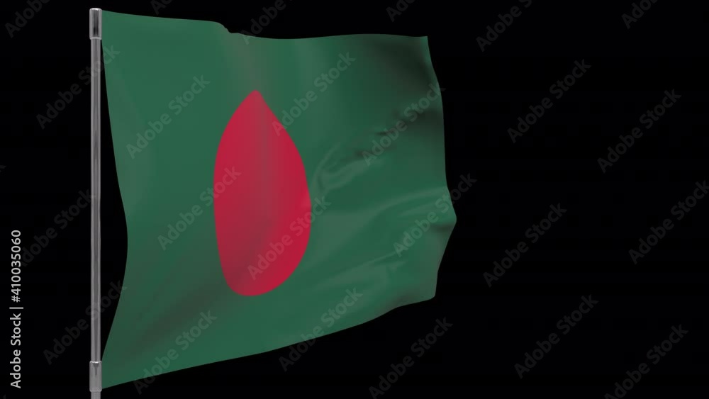 Bangladesh waving flag seamless loop animation. 4k Alpha Channel ...