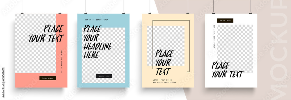 Set of Editable poster template. Can be used for poster, brochure ...