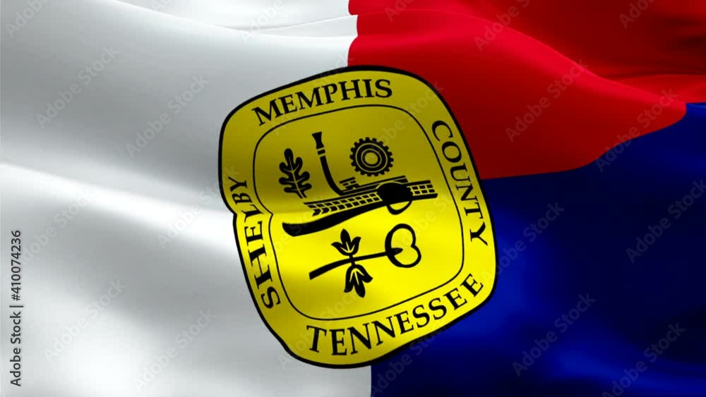 Memphis Tennessee US city flag waving in wind video footage Full HD ...