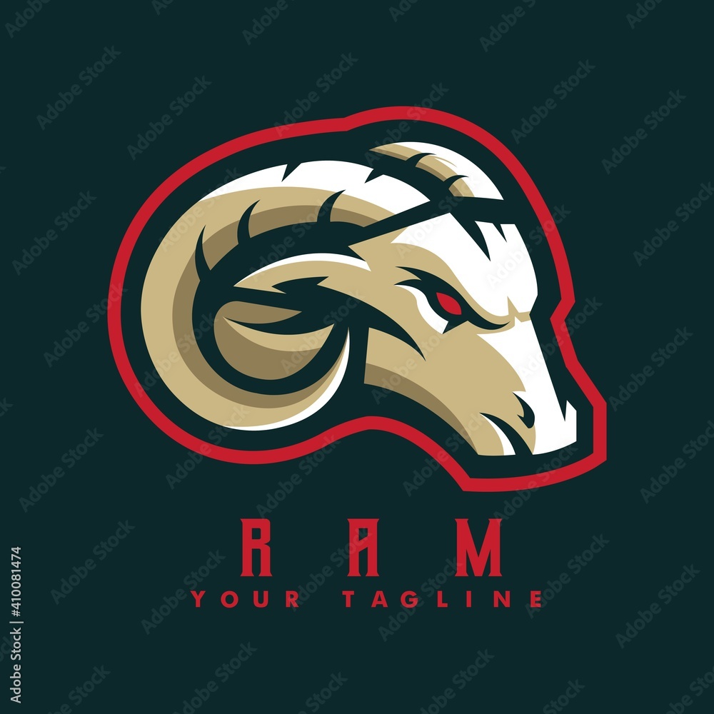 Ram mascot logo design vector with modern illustration concept style ...