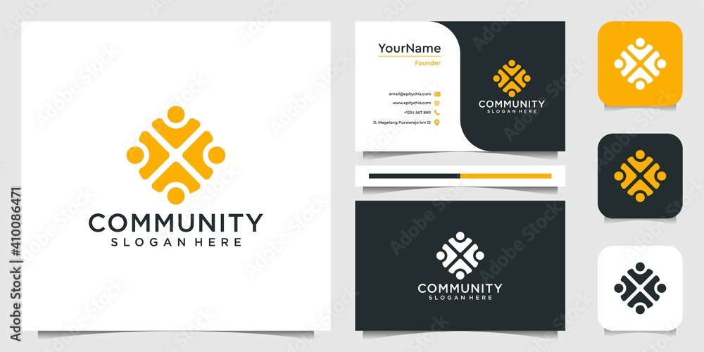 Set of community logo design inspiration Stock Vector | Adobe Stock