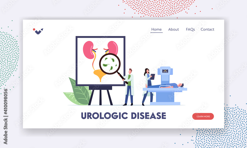 Urinary Tract Infection, UTI Landing Page Template. Tiny Doctors and ...