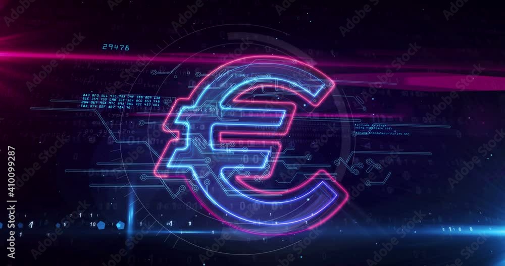 Euro symbol. Glowing eu currency sign. Concept of money, business ...