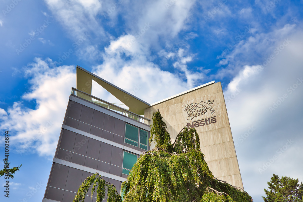 Vevey, Switzerland - August 14, 2020: Nestlè Headquarter building ...