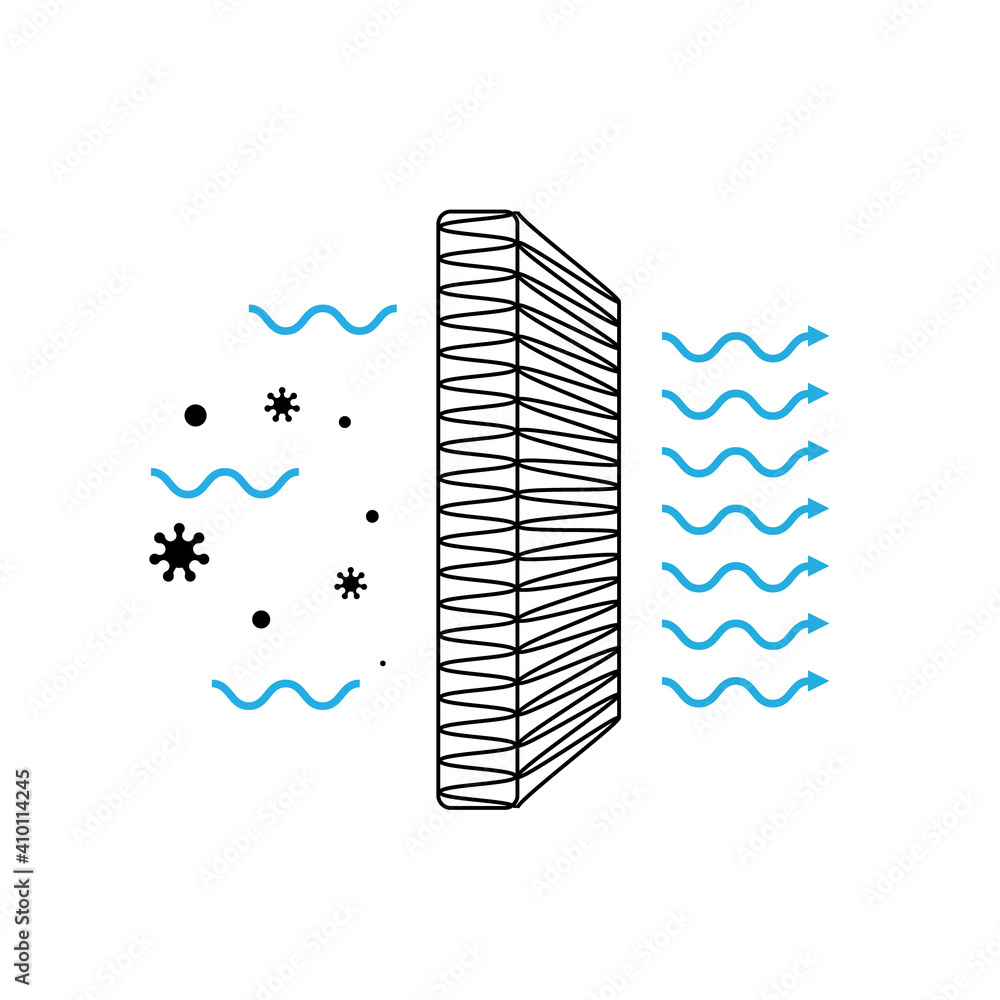 Air filter icon. Hepa filtration symbol. Stock Vector | Adobe Stock