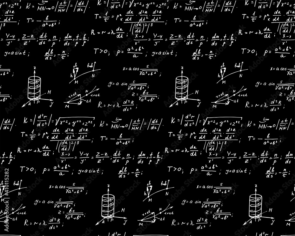 Retro education background. Trigonometry law theory, mathematical ...