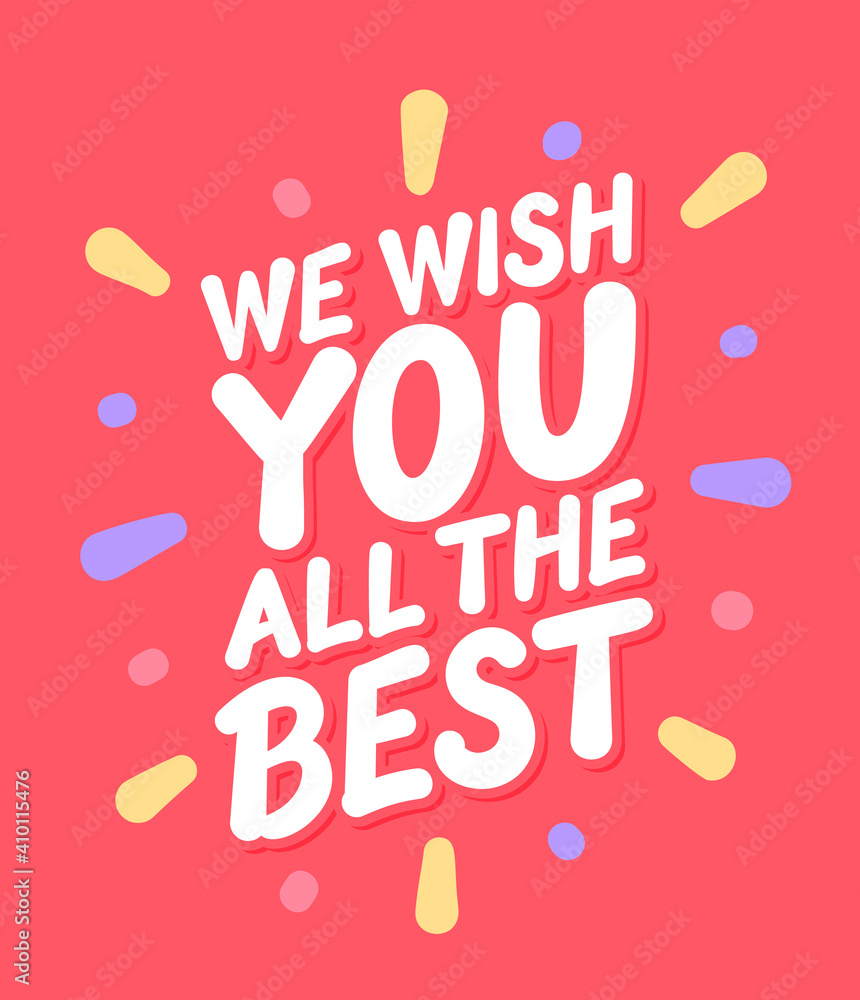 We wish you all the best. Farewell card. Vector lettering. Stock ...