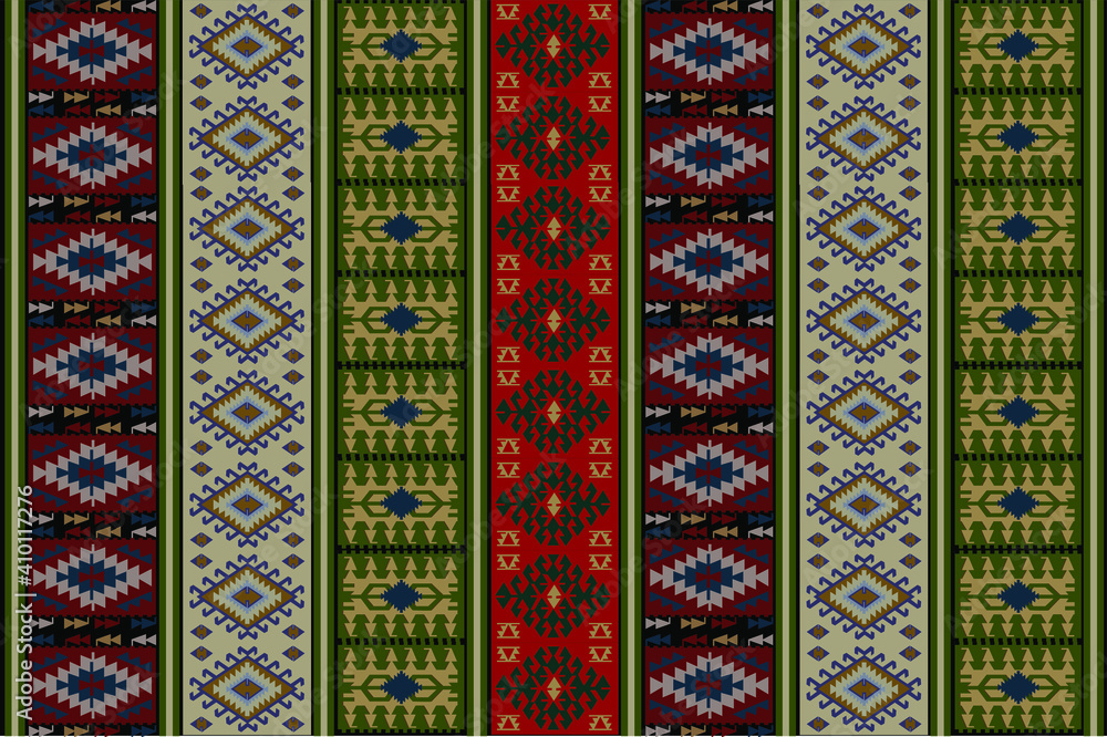 Turkish carpet design consisting of old patterns Stock Vector | Adobe Stock