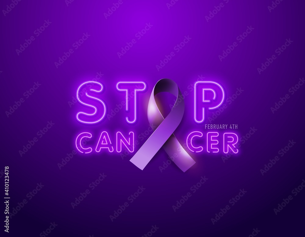 The world day of fight against cancer purple background illustration ...