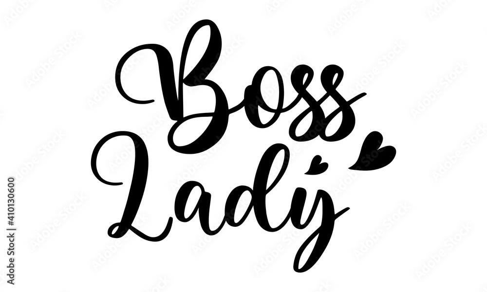 Boss Lady lettering set grunge ink badges vector image Stock Vector ...