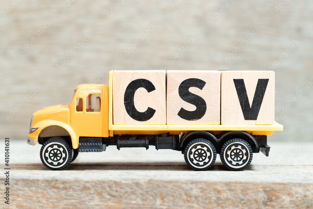 Toy Truck Hold Alphabet Letter Block In Word Csv Abbbreviation Of Computer System Validation Or