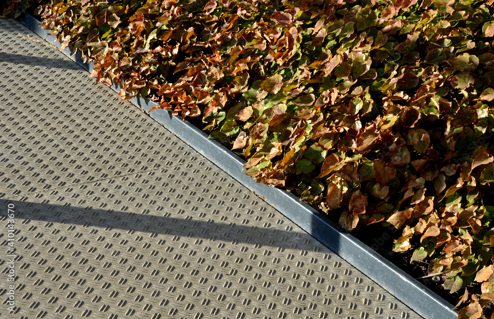 concrete monolith staircase with the texture of extruded ribbed ...