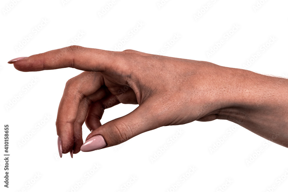 Female and male black hands isolated white background showing ...