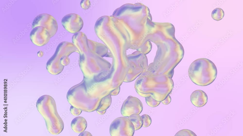 Holographic liquid blobs abstract flowing animation. 4K abstract background loop. Stock Video ...