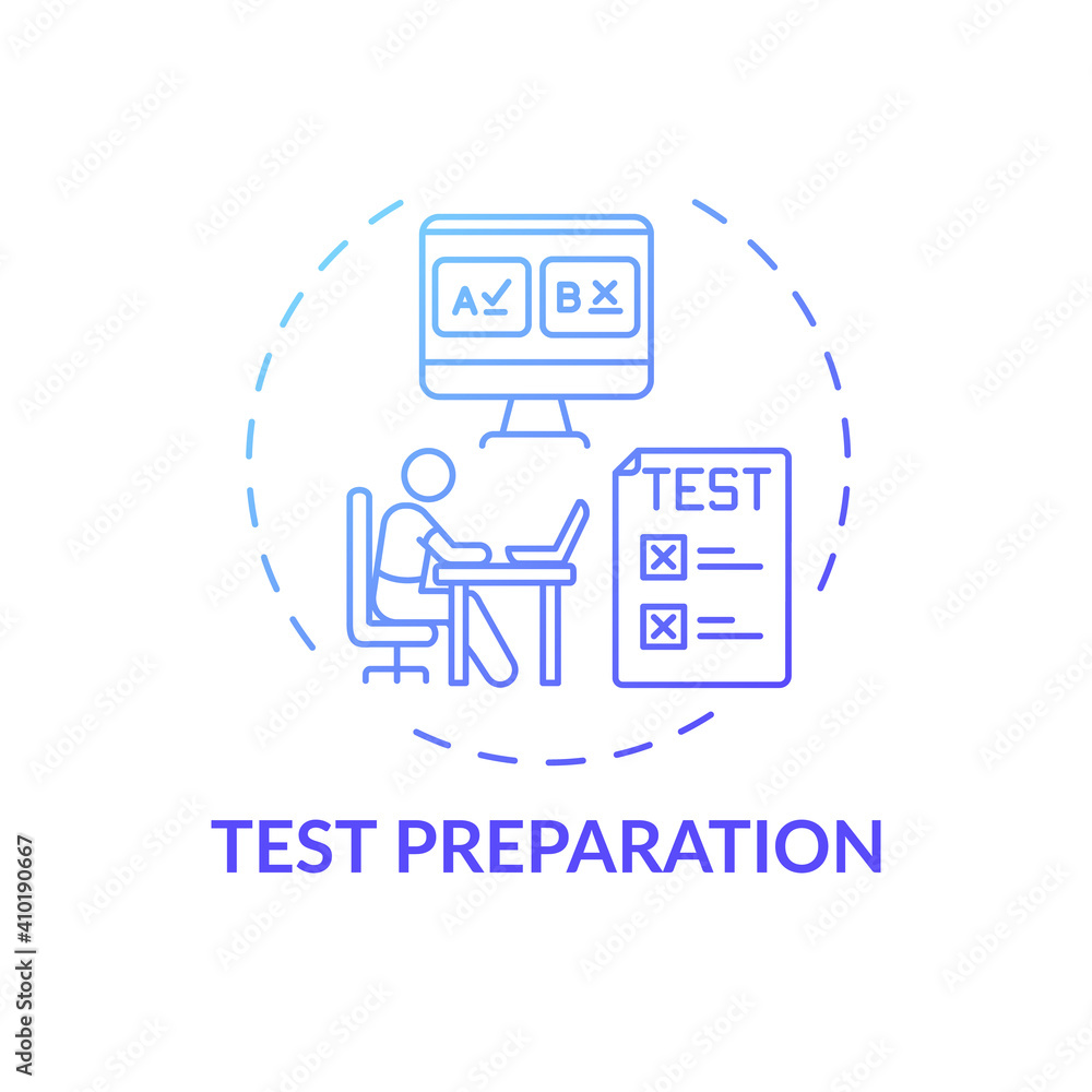 Test preparation concept icon. Online teaching jobs types. Increase ...