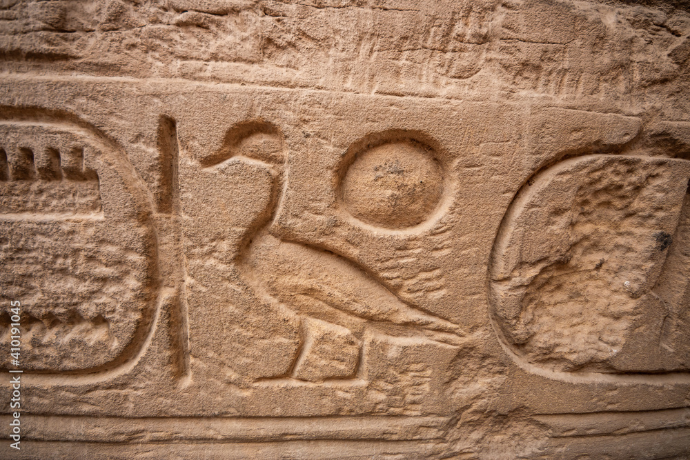 Sa-Ra hieroglyph. Son of Re as duck and sun. Son of the egyptian solar ...