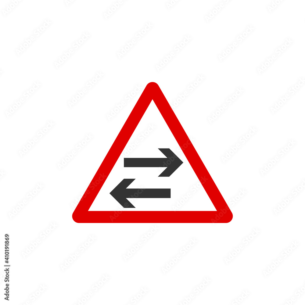Two way traffic road sign icon. Traffic signs symbol modern, simple ...