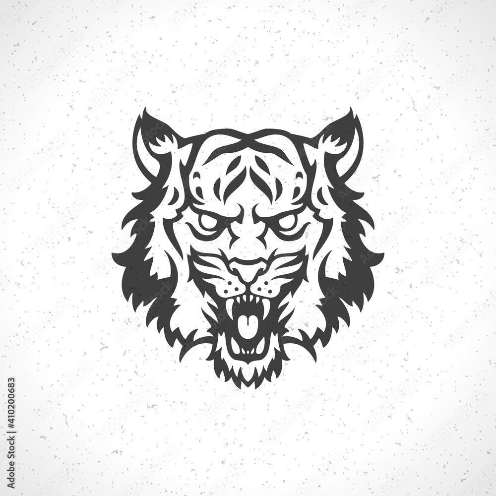 Tiger face logo emblem template mascot symbol Stock Vector | Adobe Stock