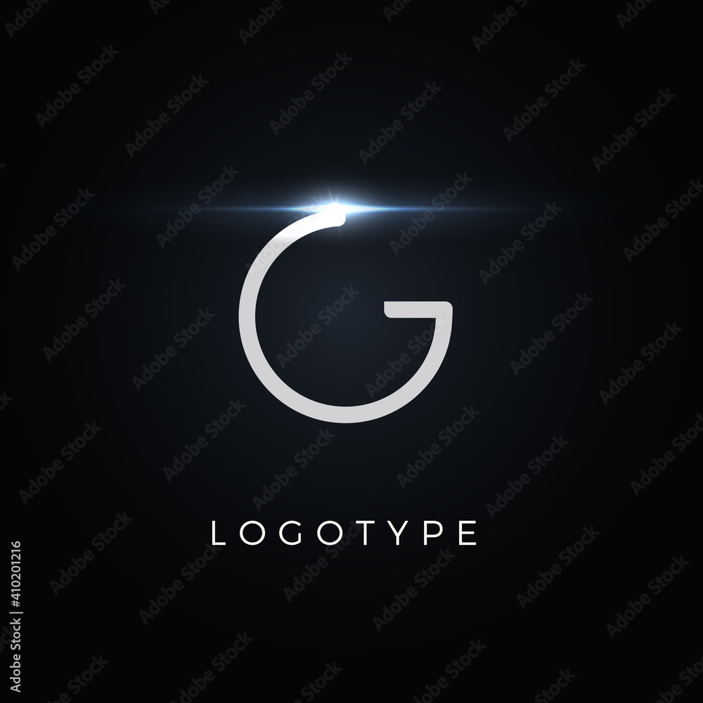 Futurism style letter G. Minimalist type for modern futuristic logo ...