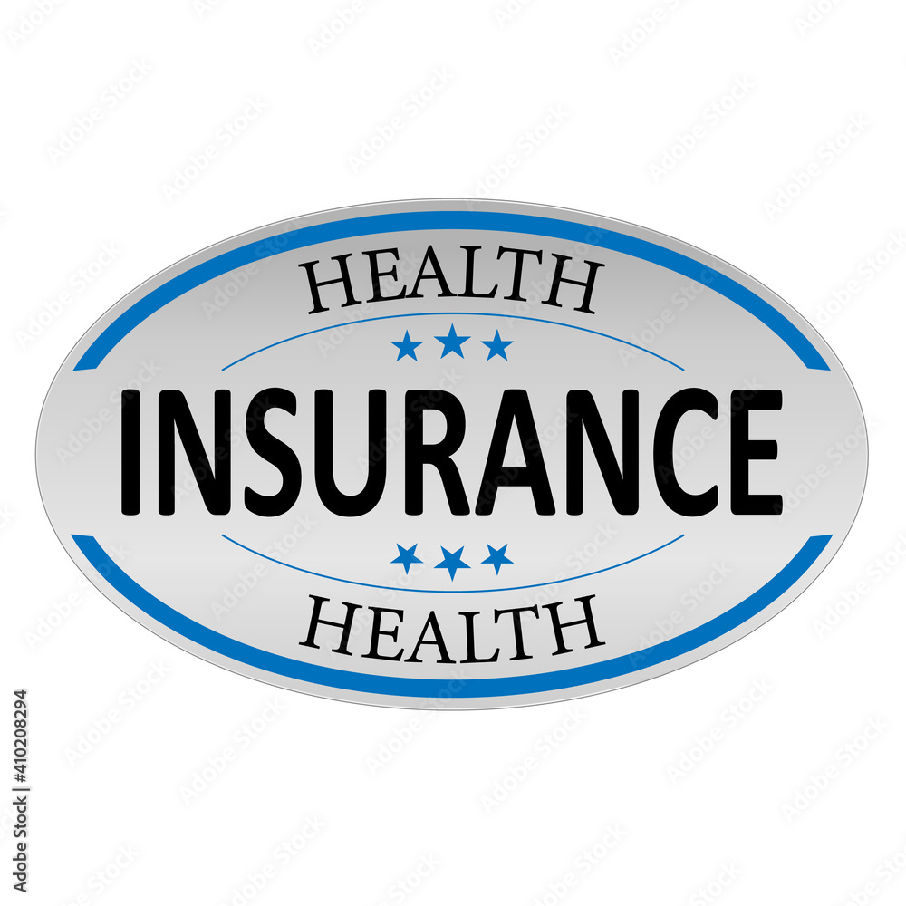 Health insurance logo tag on white background. vector illustration ...