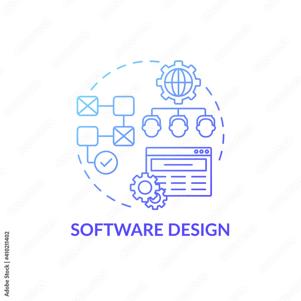 Software design concept icon. Co-design application field idea thin ...