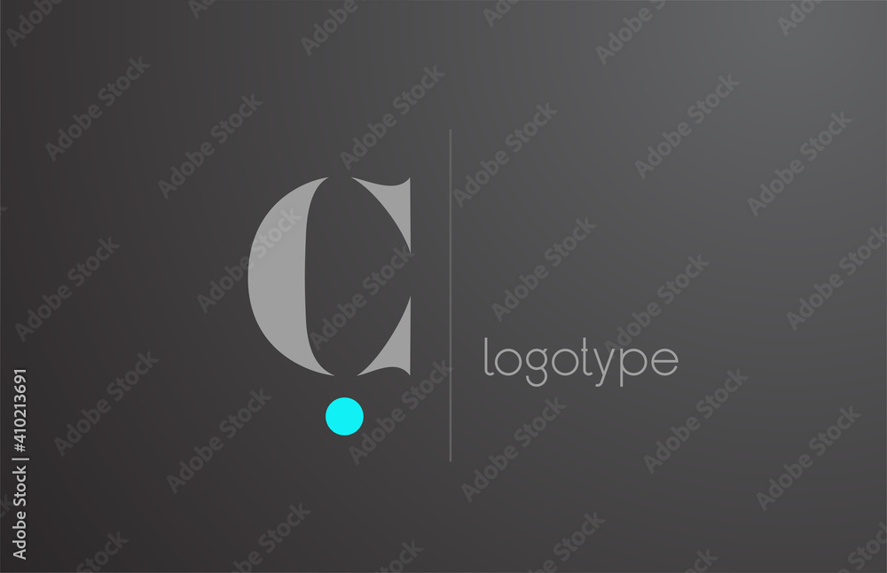 C grey letter alphabet logo for business. Unique corporate identity and ...