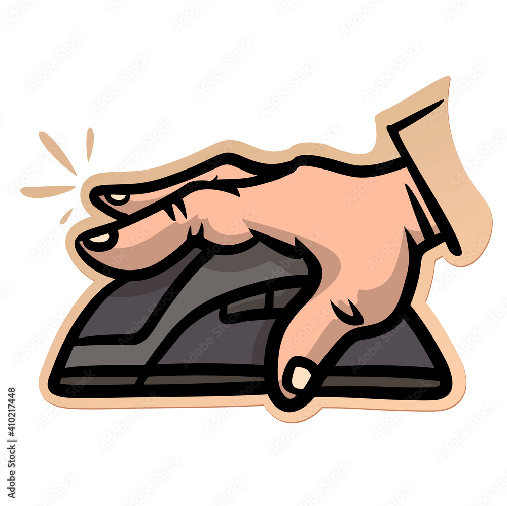 cartoon hand on mouse vector Stock Vector | Adobe Stock