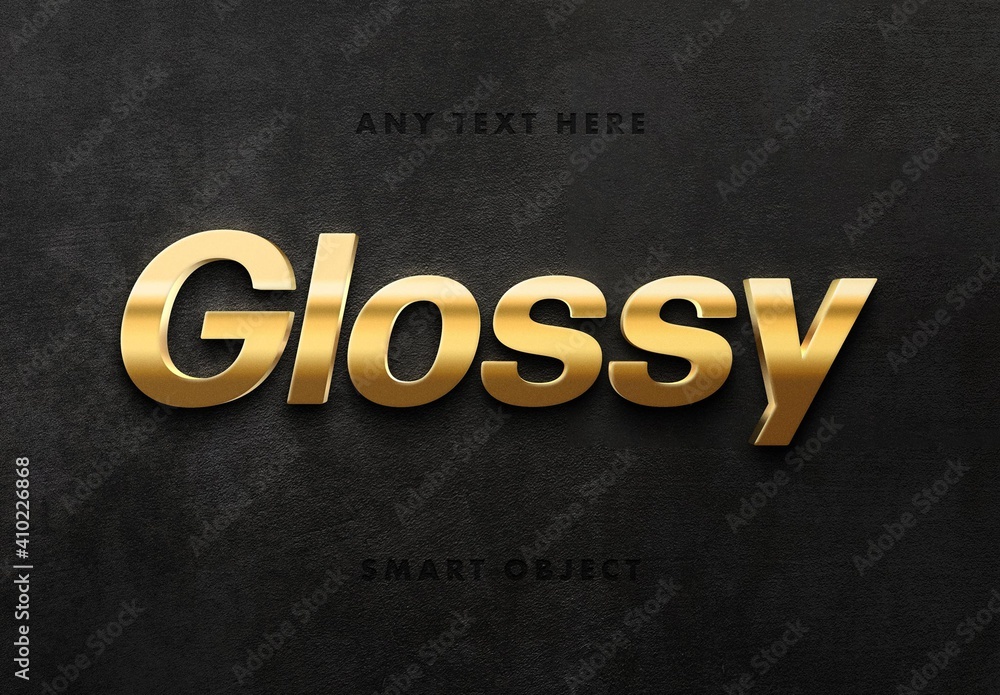 3D Glossy Gold Wall Sign Logo Mockup Stock Template | Adobe Stock