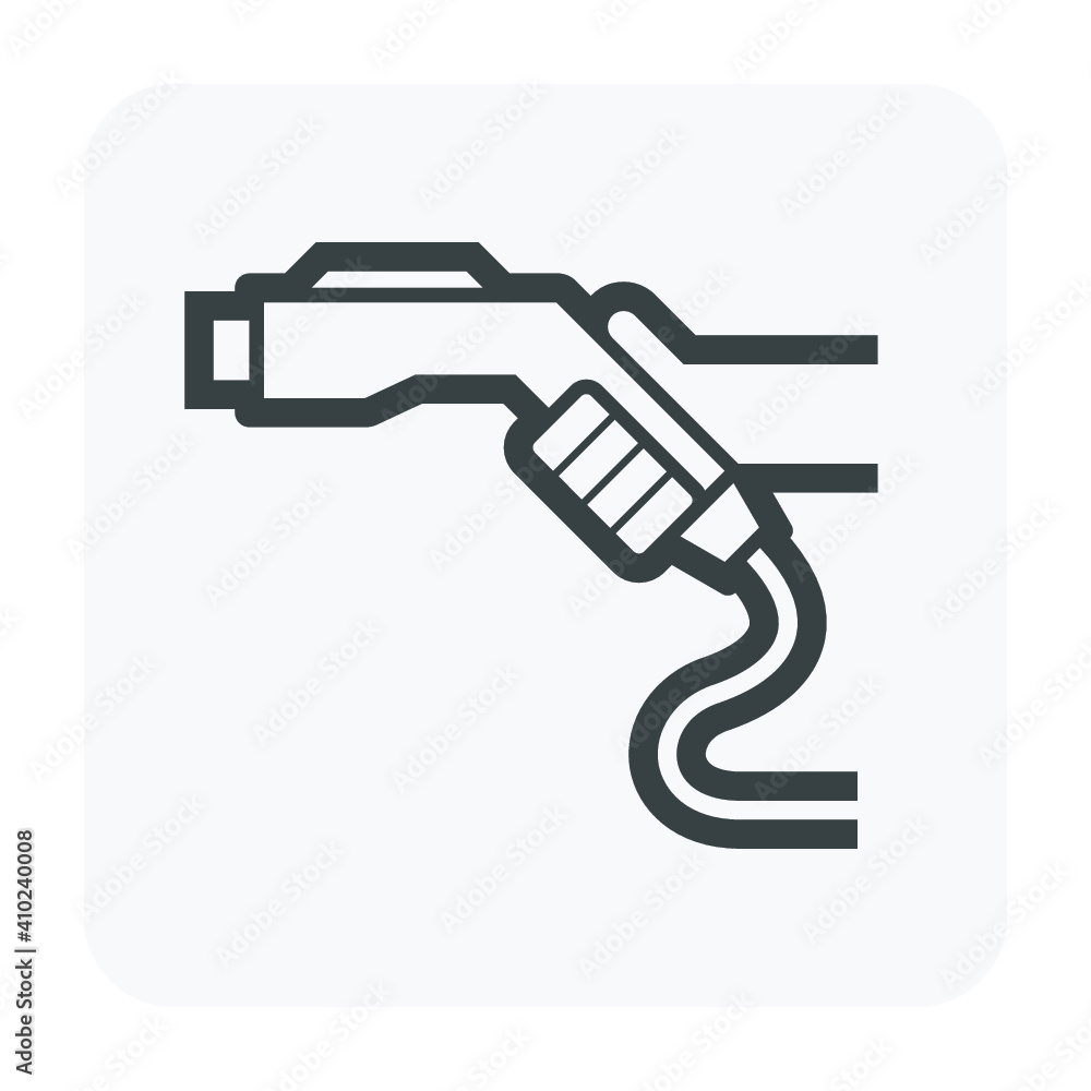 Charging connector vector icon. Device for charging battery electric or ...