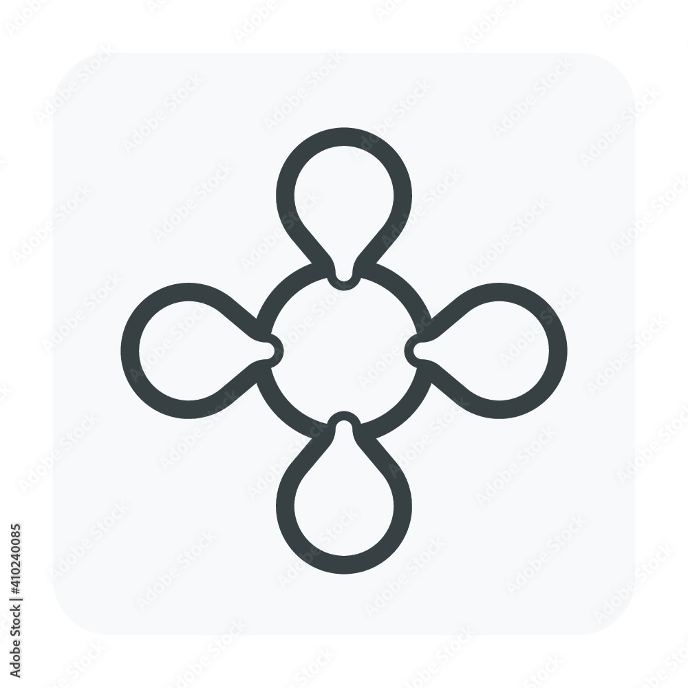 Methane molecule model vector icon. Molecular structure and bonding of ...
