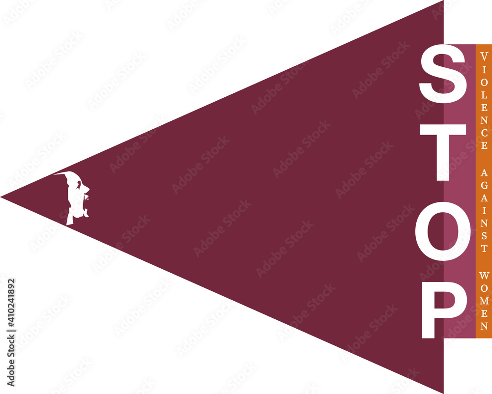 Stop Violence Against Women Catchphrase Vector Shouting Woman in an ...